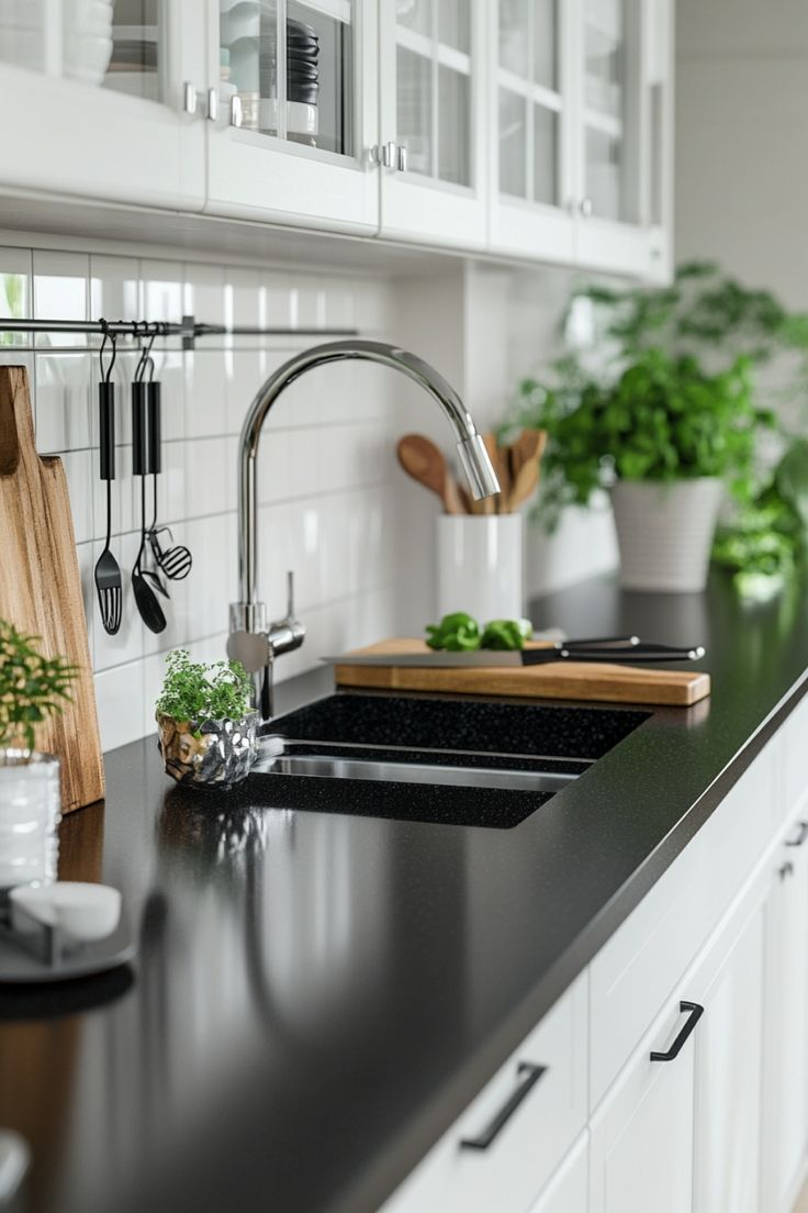 Top 20 Kitchen Ideas With Black Countertops For A Sleek And Stylish Design