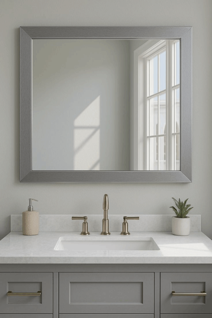 Sleek Gray And Blue Contemporary Bathroom Concept
